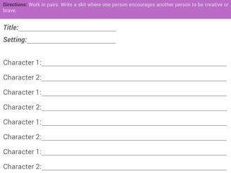 Writing A Skit - Dot Day Activity